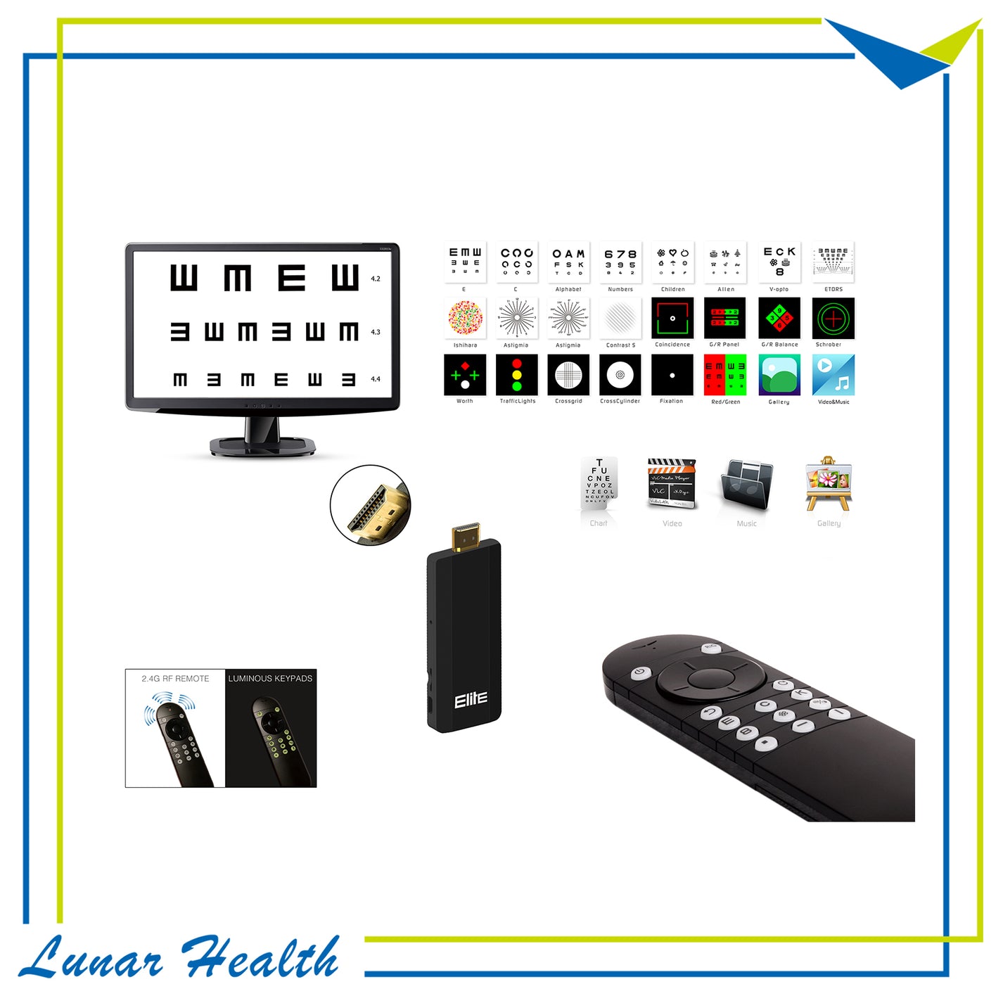 Elite Digital Eye Vision Chart Acuity Chart (Upgraded) – Lunar Health Store
